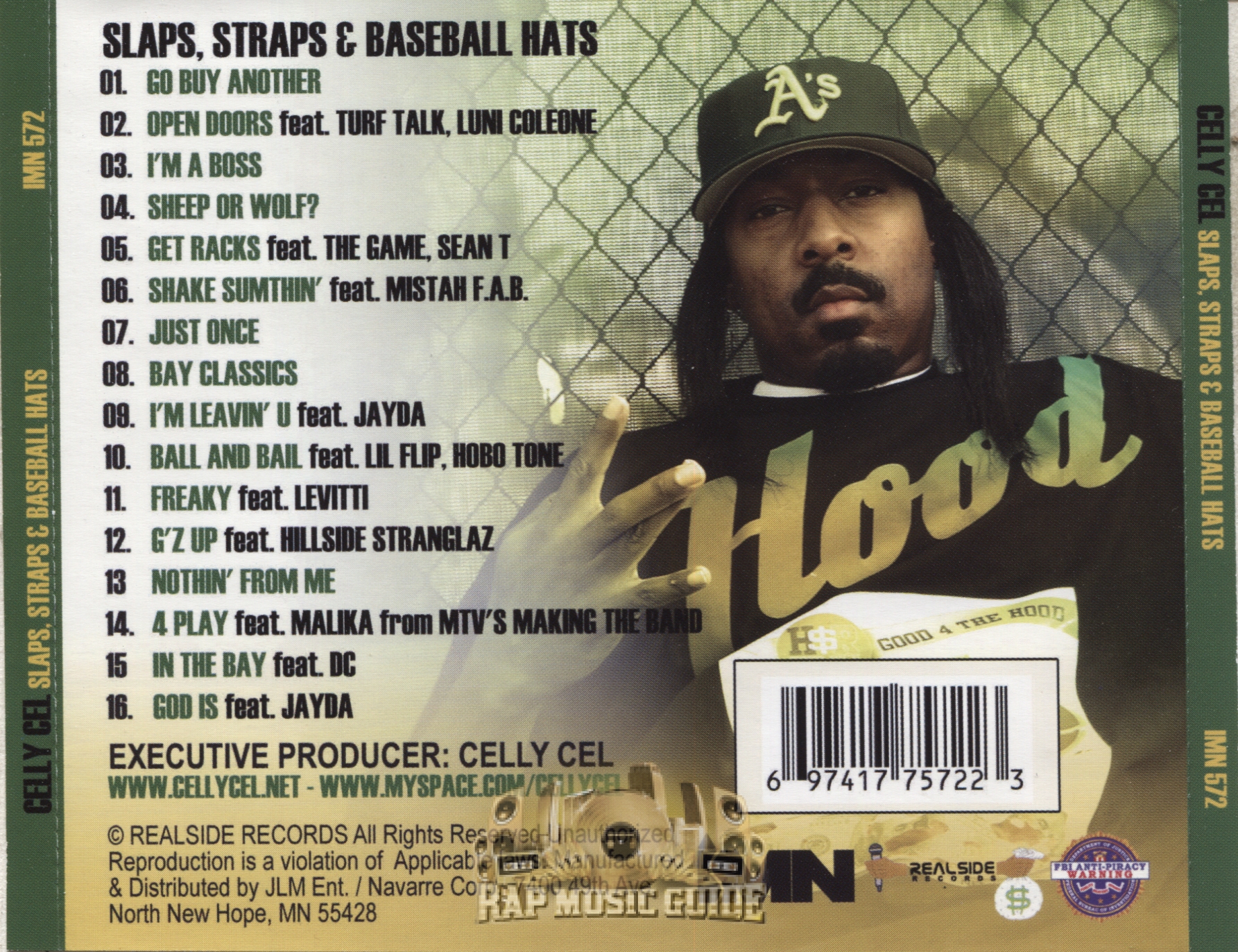 Celly Cel Slaps Straps And Baseball Hats Cd Rap Music Guide